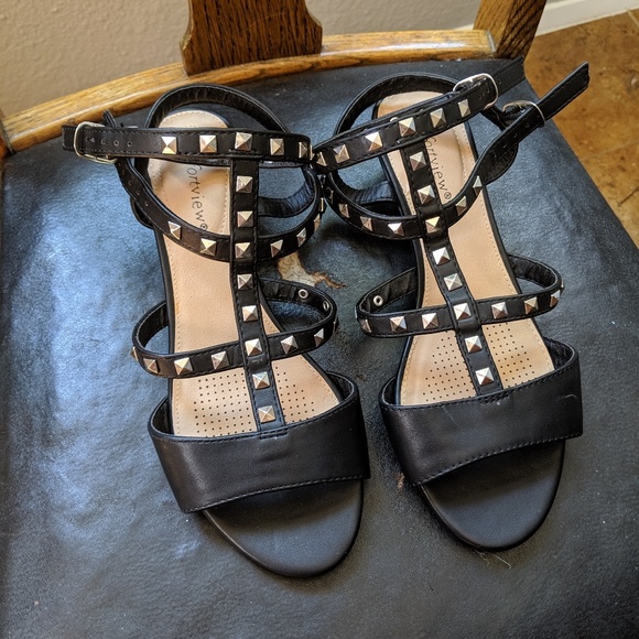 comfortview | Shoes | Comfortview Studded Strappy Kitten Wedges | Poshmark